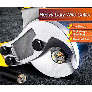 14in Hardened Cable Cutter Wire Rope Cable Cutter, Heavy Duty Wire Cutter for Aluminum Copper Wire Up to 125mm² - Cable Wire Cutter Heavy Duty Stainless Steel