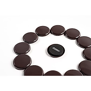 Super Sliders 2 1/2" Round Reusable Furniture Sliders for Carpet - Effortless Moving and Surface Protection, Brown (8 Pack)