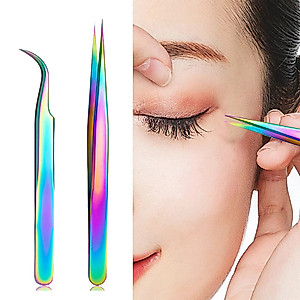 Lash Eyelash Extension Tweezers for Women -Precision Tweezers for Volume Classic Lashes,Japanese Steel Professional Volume False Lash Application Tools (Straight Tweezers-1Pcs)
