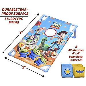 Disney Pixar Bean Bag Toss Game Set by GoSports Includes 8 Bean Bags with Portable Carrying Case - Frozen, Cars, Finding Nemo, Toy Story