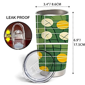 FOCIUZTA Cartoon Tennis Ball Pattern 20oz Tumbler with Lid, Travel Coffee Cup, Ideal for Easter, Gaming Enthusiast, Mother Day, and Birthday Gifts