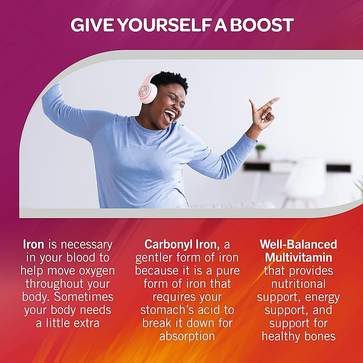 Geritol Liquid Energy Support, High Potency B-Vitamin & Iron Liquid Supplement, 12 Fl Oz (Pack of 3)