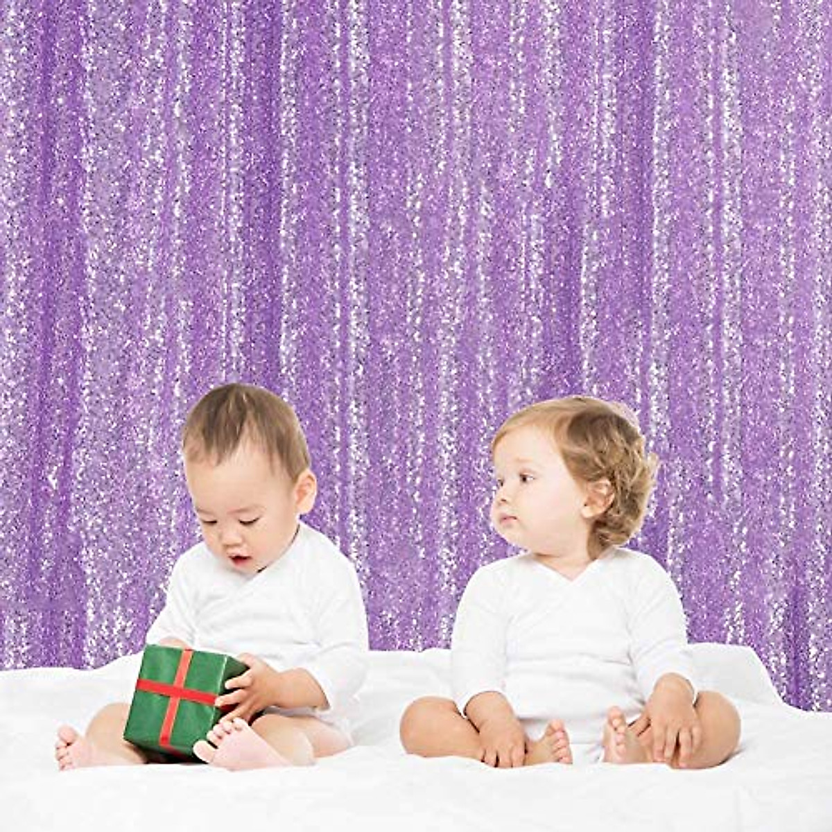 Backdrop Curtains Shimmer Backdrop 2ftx8ft Lavender Curtains 2 Packs Backdrop for Birthday Party Glitter Curtains Backdrop Decorations