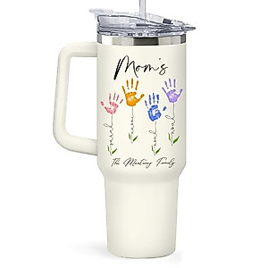 Noni Personalized Mama Tumbler, Custom Mama Tumblers With Handle And Straw, New Moms Gifts, Birthday, Christmas, Mothers Day Tumbler Gifts, Mommy Cups