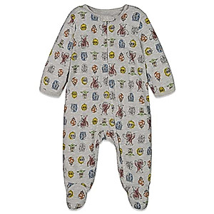 STAR WARS Baby Boys 2 Pack Sleep N' Play Footies Chewbacca Yoda R2-D2 3-6 Months