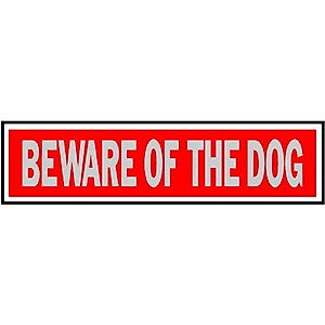 Hy-Ko 441 Beware of Dog Self Adhesive Sign, 2" x 8", Aluminum Finish