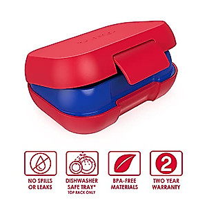 Bentgo Kids Snack - 2 Compartment Leak-Proof Bento-Style Food Storage for Snacks and Small Meals, Easy-Open Latch, Dishwasher Safe, and BPA-Free - Ideal for Ages 3+ (Red/Royal)
