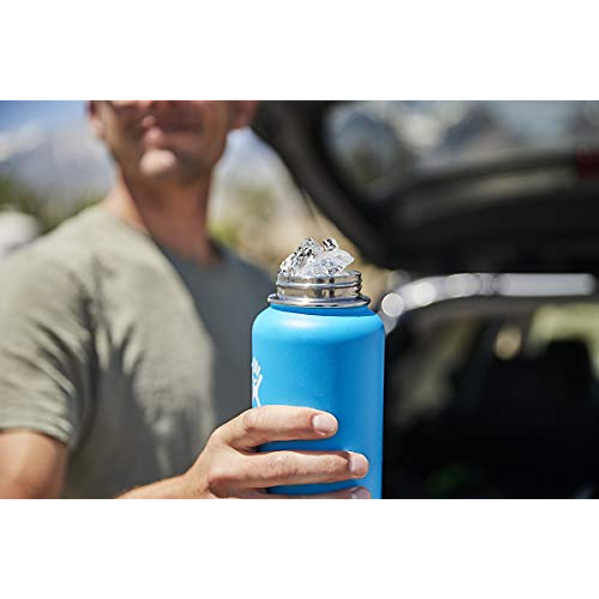Hydro Flask Water Bottle - Stainless Steel & Vacuum Insulated - Wide Mouth with Leak Proof Flex Cap - Old Style Design - 40 oz, Olive