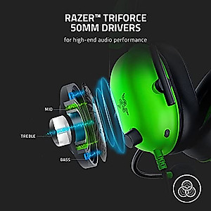Razer BlackShark V2 X Gaming Headset: 7.1 Surround Sound - 50mm Drivers - Memory Foam Cushion - for PC, PS4, PS5, Switch, Xbox One, Xbox Series X|S, Mobile - 3.5mm Audio Jack – Green