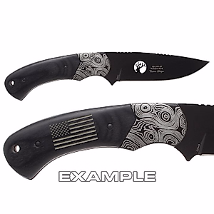 NDZ Performance Elk Ridge 8.3" Pakkawood Handle Fixed Stainless Steel Blade Hunting Knife ER-200-09BK Laser Engraved Grim Reaper 1
