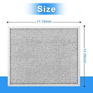 Range Hood Filter Replacement for Broan Model BPS1FA30, 99010299-11-3/4" X 14-1/4" X 3/8" for NuTone Allure WS1 QS2 and Broan QS1 30" Range Hoods (2-Pack)