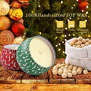 Christmas Scented Candles Gifts Sets for Women, Aromatherapy Candle for Home Scented, 5.65oz Soy Wax Portable Travel Tin Jar Candles for Mother Birthday Bath Yoga, 4 Pack
