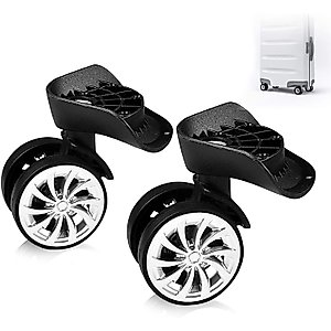 1Pair Luggage Suitcase Replacement Wheels,Swivel Durable Double Row Large Wheel Quiet Suitcase Wheels