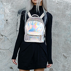 OULII Transparent Backpack Purse Casual Shoulder Bag Cosmetic Bag Daypack Travel Camping Bag for Women