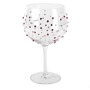 Pavilion Gift Company Pink Gem Stones-Birthday 24 Oz Stemmed Wine Glass
