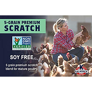 Kalmbach Feeds Soy Free Non-GMO 5 Grain Premium Scratch Grain Treat for Chickens, 50 lb