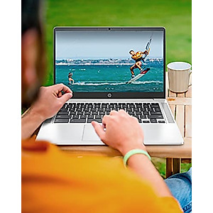 HP Chromebook 14a Laptop, AMD 3015Ce Processor, 4 GB RAM, 32 GB eMMC Storage, 14-inch Micro-Edge HD Display, Google Chrome OS, Anti-glare Screen, Long-Battery Life (14a-nd0010nr, 2021, Mineral Silver)