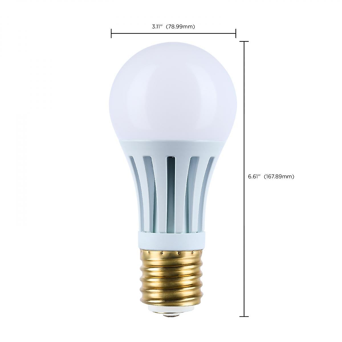 Satco LED Three-Way Lamp, 10/22/33W, Mogul Base, 2700K, White Finish (1)