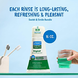 SmartMouth Original Activated Mouthwash - Adult Mouthwash for Fresh Breath - Oral Rinse for 24-Hour Bad Breath Relief with Twice Daily Use - Fresh Mint Flavor, 16 fl oz