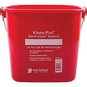 San Jamar KP196KCRD Kleen-Pail Commercial Cleaning Bucket, 6 Quart, Red