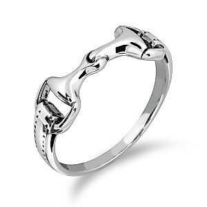 WithLoveSilver 925 Sterling Silver Double Horse Bits Ring Size (6, 7, 8, 9) (7)