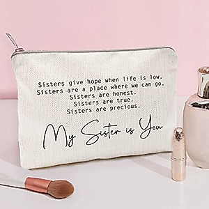 My Sister Is You Makeup Bag Sister Gift Linen Case Sister Birthday Gift Toiletry Bag Best Friend Gift Birthday Gift for Her