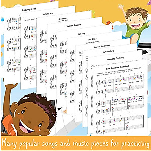 Piano Lessons Book 2: A Complete guide for Kids and Beginners; Color Coded Staff Notes; Designed and Printed in USA