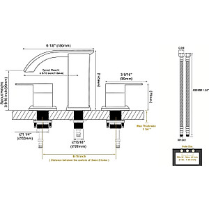 LOOPAN Bathroom Faucets for Sink 3 Hole, 8 Inch 2 Handles Widespread Bathroom Sink Faucet, Modern Bathroom Faucets with Pop-up Drain & cUPC Supply Lines