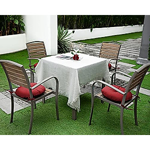 ROSNINIKA 2 Pack Round Bistro Seat Cushions Bistro Chair Cushion Round Cushion Outdoor Chair Cushions with Ties 15x15x4 Inches Wine Red