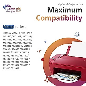 ColoWorld Remanufactured Ink Cartridge Replacement for Canon 245 PG-245XL 245XL for Pixma MX492 MX490 TR4520 MG2522 MG2922 MG2520 MG2920 MG3022 MG2420 iP2820 TS202 TS3122 MG3029 Printer (2 Black)