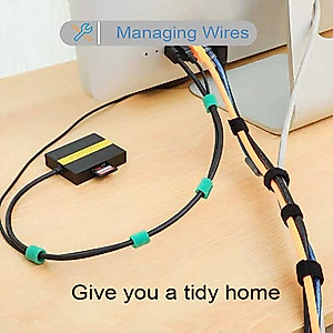 62ft x 1/2inch Cable Ties Roll, Inorthtop Cable Management Straps,Cord Organizer,Under Desk Cable Management,Hook Loop Self Gripping for PC TV Car Desk Home Office Garden