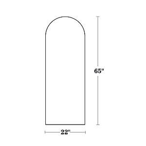 JAWGLOW Arched Floor Mirror, 65" x 21" Full Length Mirror Wall Mirror Hanging or Leaning Arched-Top Full Body Mirror with Stand for Bedroom, Dressing Room, Black