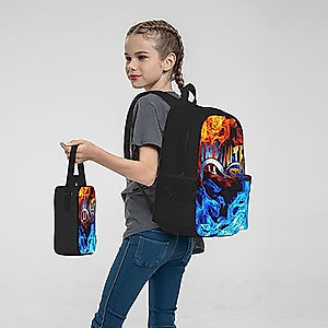3-Piece Unisex Backpacks Set Including Travel Daypack, Lunch Tote Bag And Pencil Case Combination For Men Women