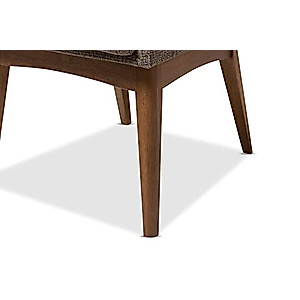 Baxton Studio Nexus Dining Arm Chair in Gray and Brown (Set of 2)