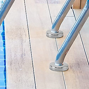 Cornucopia Pool Ladder Escutcheon Plates (4-Pack, Stainless Steel); for Swimming Pool or Spa Handrail