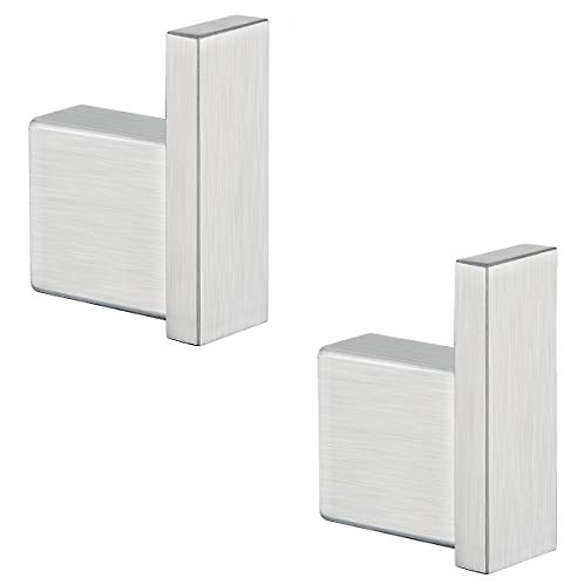 RANDOM Brushed Towel Hooks Bathroom Hardware Accessories Robe/Coat Hook SUS 304 Stainless Steel Clothes Hook for Bath Kitchen Contemporary Hotel Style Wall Mounted Hook 2 Pack.