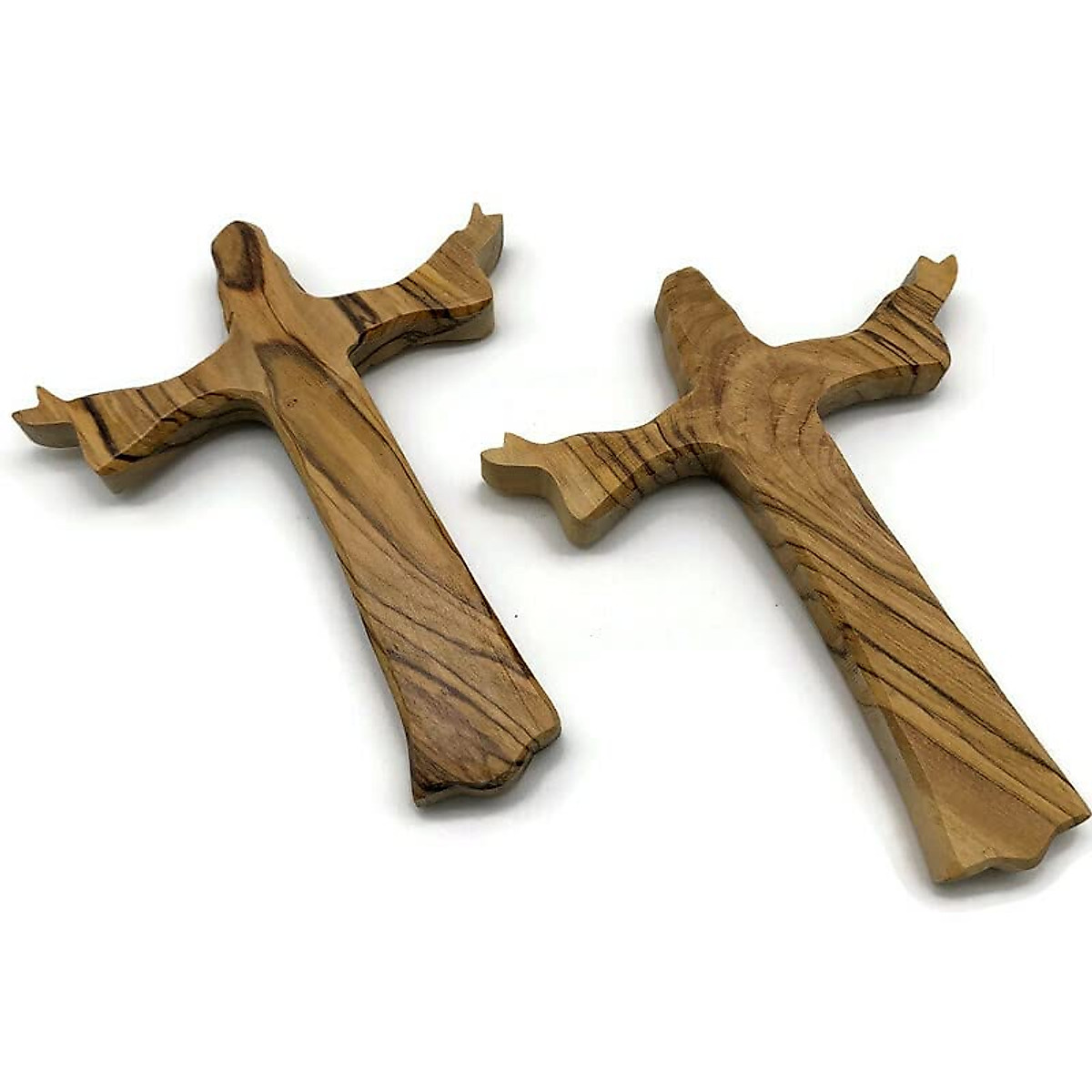 Small Wooden Cross for Wall Carved in the shape of the Crucifix Cross, Olive Wood Cross Jesus Christ Resurrection Cross Wall Décor, Holy Cross Wall Decor, Religious Easter Decorations for Home