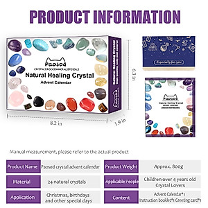 PAOSOD Healing Crystal Advent Calendar 2022 - 24 Pcs Christmas Novelty Toy Set - 2023 New Year 24 Days Countdown Board Game-Christmas Countdown Calendars for Christmas Home Garden Decoration