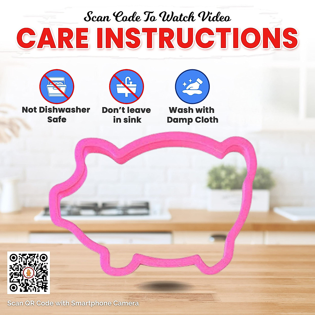 Marranitos Pig Cookie Cutter 5.5 Inch – Made in the USA – Durable Plastic Pig Cookie Mold