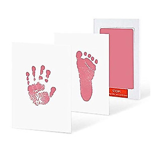 2 Pack Black and Pink Clean Touch Safe InkPads Hand and Footprint Newborn Baby Handprint or Footprint Clean-Touch Ink Pad (2 Pack Black & Pink Ink Pad)