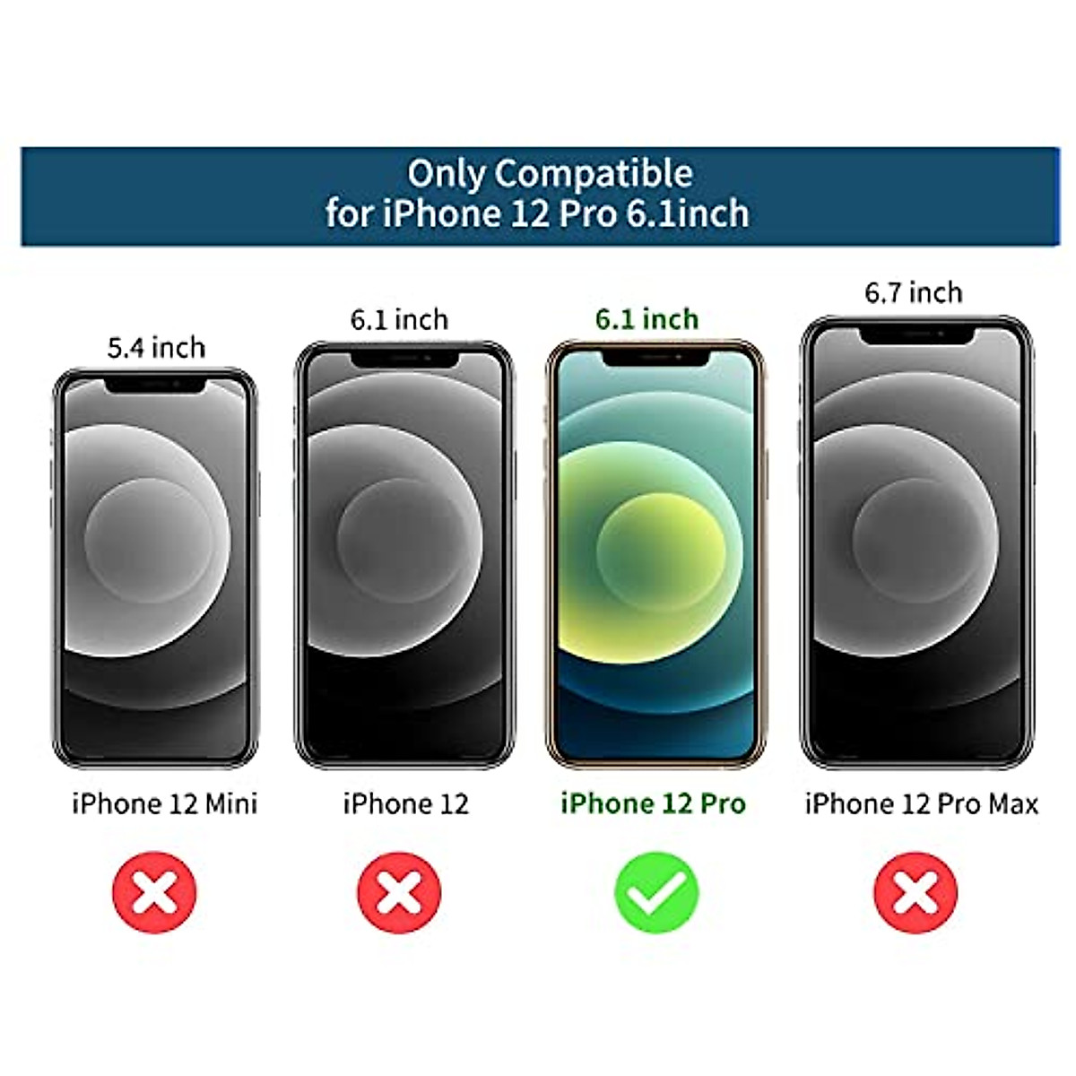 MixMart Waterproof Case for iPhone 12 Pro Built-in Screen Protector Full Boby Protection Anti-Scratch Shockproof Dustproof IP68 Waterproof Phone Case for iPhone 12 Pro 6.1inch Clear Black