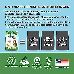 Naturally Fresh Cat Litter - Walnut-Based Quick-Clumping Kitty Litter, Unscented , 26 lb (23001)