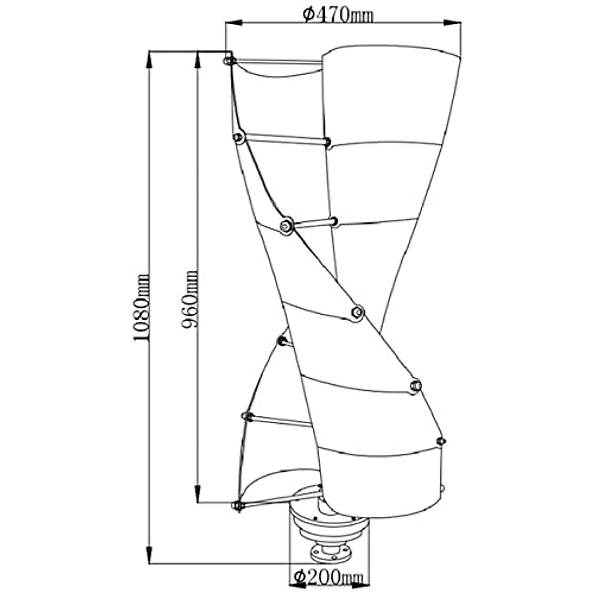 AECEVAN Vertical Spiral Wind Power Turbine Generator, 8000W Helix Magnetic Levitation Axis Wind Turbine 12V/24V/48V Wind Generator Power for Outdoor Garden Boat Hybrids Streetlight (48V)