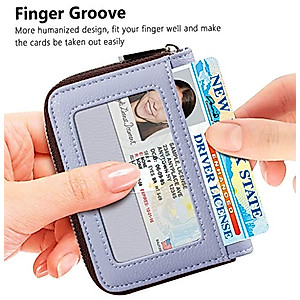 FurArt Credit Card Wallet, Zipper Card Cases Holder for Men Women, RFID Blocking, KeyChain Wallet, Compact Size