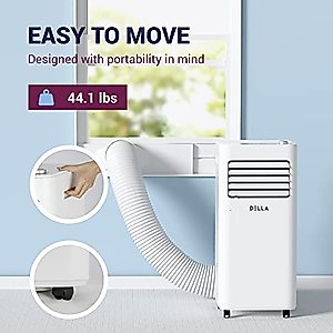 DELLA 8000 BTU Smart WiFi Enabled Portable Air Conditioner, Cooling, Dehumidifier & Fan Portable AC Unit w/Remote Control Window Kit, Cools Up To 350 Sq. Ft.