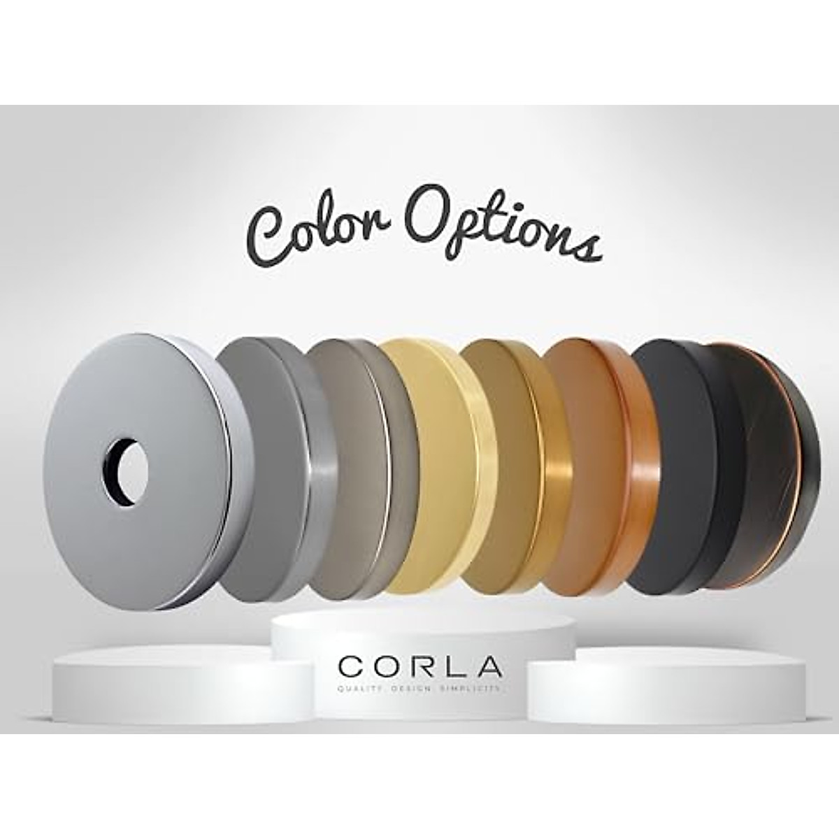 Corla 4" Modern Oversized Shower Arm Flange | Universal Replacement Escutcheon Cover Plate (Brushed Nickel)