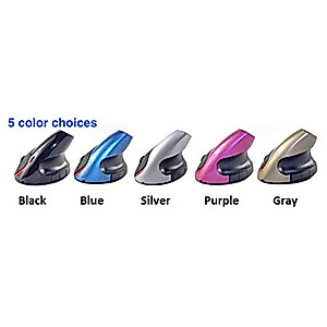 2.4G Wireless Ergonomic Vertical Mouse 800/1200 / 1600DPI, 5 Buttons (Purple)