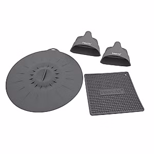 Instant Pot Electric Pressure Cooker Official Starter Accessories Set - Pair of Mini Mitts, Heat Resistant Mat/ Pot Holder, & Suction Sealing Lid