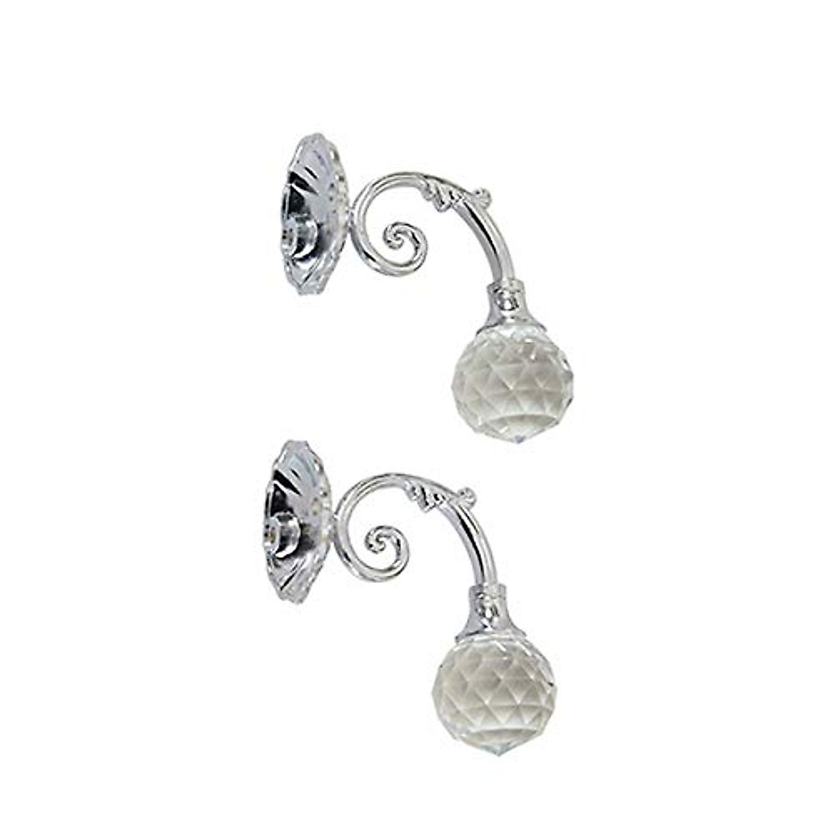 VOSAREA Pack of 2 Vintage Crystal Rose Pattern Wall Curtain Hook Coat Hat Handbags Towel Single Hook Wall Mount Hanger