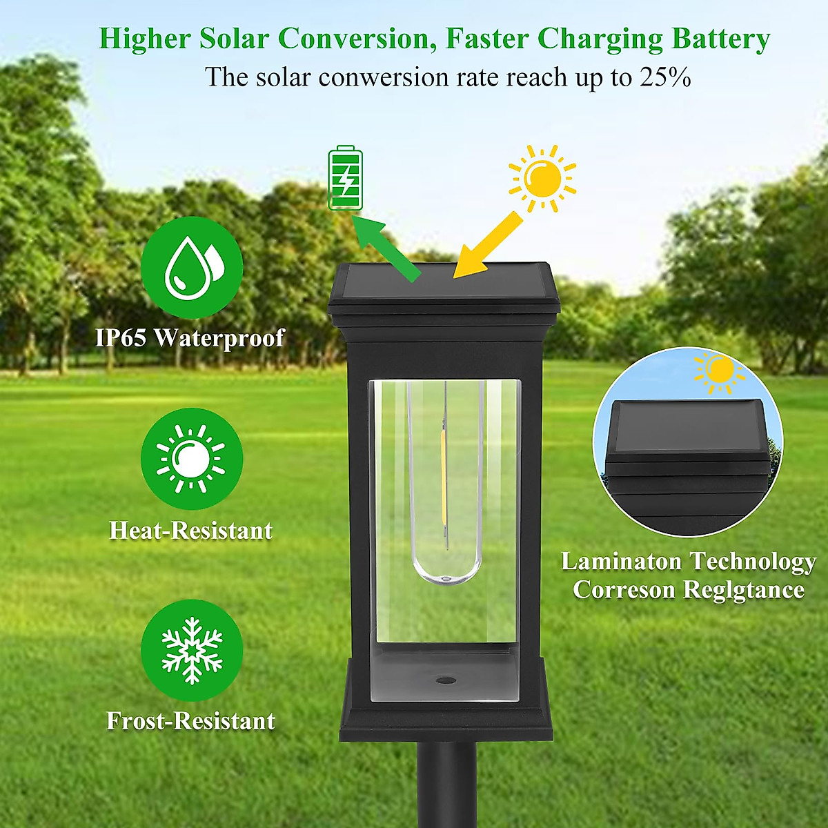 MJIAHOMDEC Solar Lights Outdoor Waterproof,8 Pack LED Solar Pathway Lights Outdoor,Solar Walkway Lights Garden Lights Solar Powered for Outside,Landscape,Path,Yard,Patio,Driveway